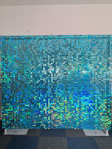Blue Iridescent sequin wall | TheSequinWallCompany
