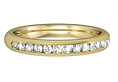 Galio 18ct Yellow Gold Half Set Diamond Wedding Ring | Galio Jewellers
