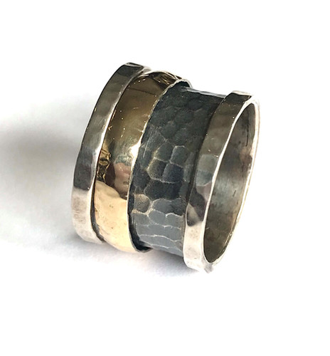 Yaron Morhaim Spinner Silver & Rolled Gold Ring | Galio Jewellers