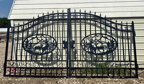 14’ (Circle Deer Scene) BI-Parting Gate Set with Hinges | S&S Equipment ...