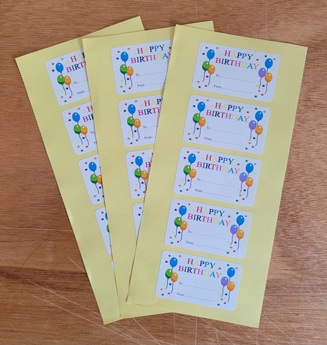Happy Birthday gift labels self-adhesive present stickers 60pcs | Digi ...
