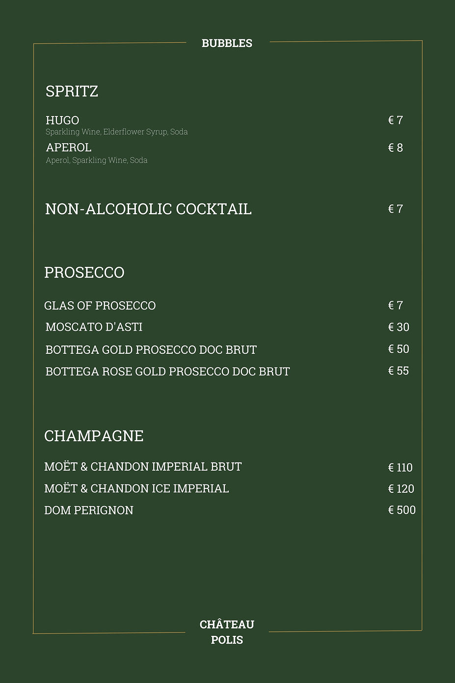 MENU | Ch Teau Bar Polis