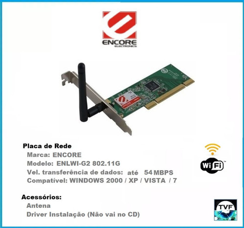 placa encore wireless 802.11g pci adapter enlwi g2 | hardwareshop
