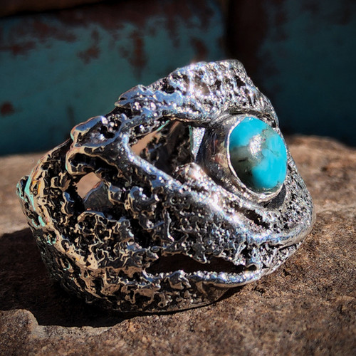 eye on the prize (sterling silver & Villa Grove (Colorado) turquoise ...