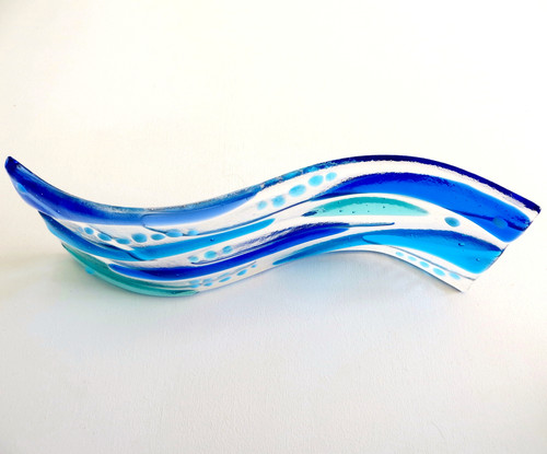 Reflections fused glass wave | roxydennyglass