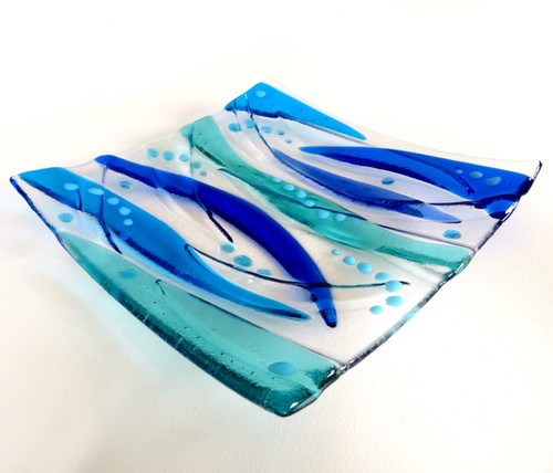 Medium Reflections fused glass bowl | roxydennyglass