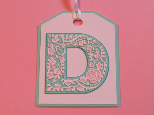 Ornate Lace-like Letter "D" Monogram Gift Tag | mysite