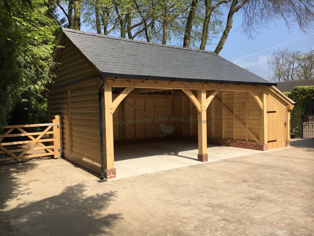Two Bay Oak Garages | cheshire