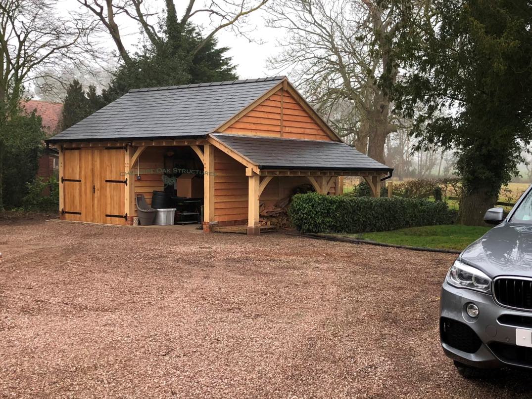 Two Bay Oak Garages | cheshire