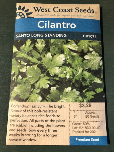 Cilantro Santo Long Standing - West Coast Seed | carletonplacenursery