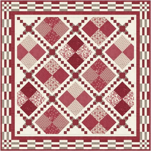 Parlor Suite Quilt Kit with Cranberries & Cream by 3 Sisters for Moda