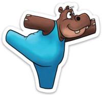 Stretching Hippo Sticker | Think Ink Production