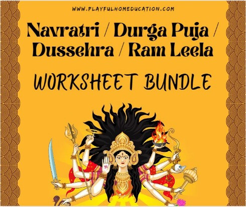 Durga Puja | Dussehra | Navaratri Worksheets | PlayfulHomeEducation
