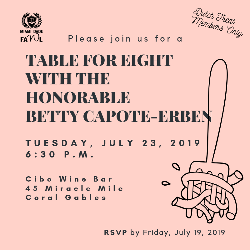 Table for Eight with the Honorable Betty Capote-Erben | Mdfawl