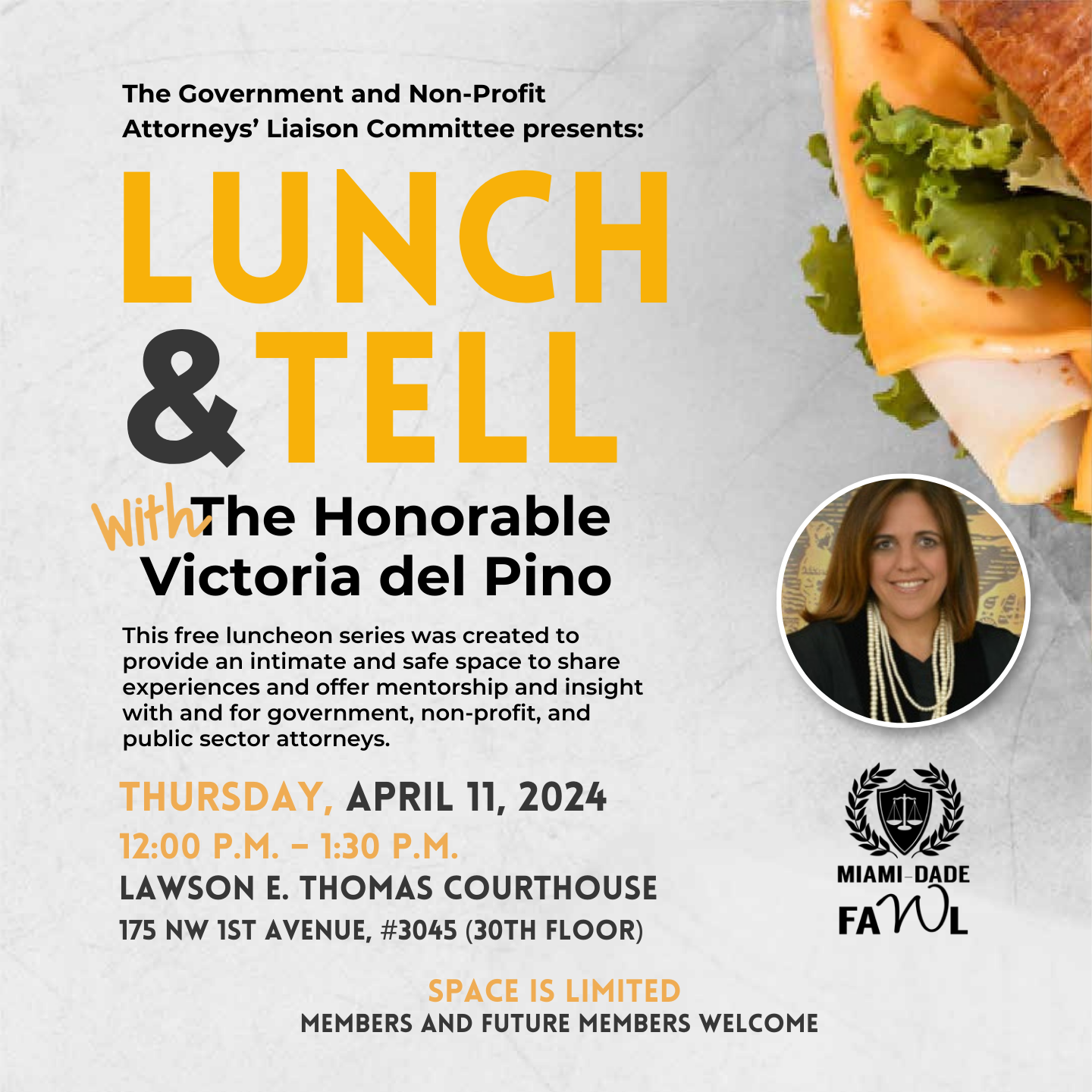 Lunch & Tell with the Honorable Victoria de Pino | Mdfawl