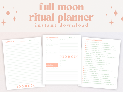 Printable Full Moon Ritual Planner | Aura Moon Co.