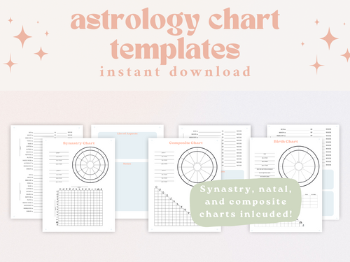 Printable Astrology Charts Templates | Aura Moon Co.
