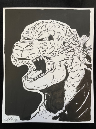 Godzilla Ink Drawing | website