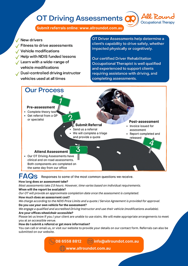 OT Driving Assessments All Round OT Pty Ltd OT Driving Assessments All Round OT Pty Ltd