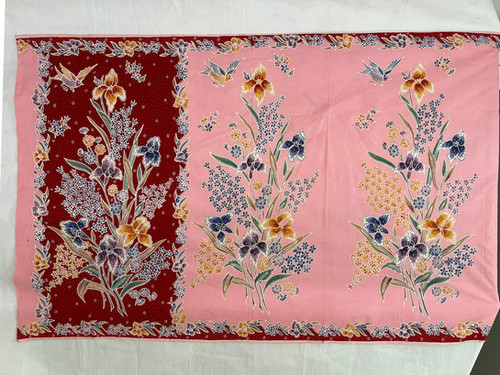 Hand-drawn Batik Orchid in Red-Pink | littlenyonyabatik