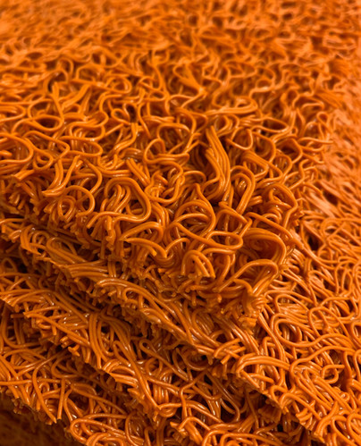 SAMPLE - 1/2" Orange Unbacked Spaghetti Mat | Wakulla Mat