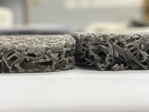 SAMPLE - 5' Wide Light Grey Unbacked Vinyl Loop Spaghetti Mat | Wakulla Mat