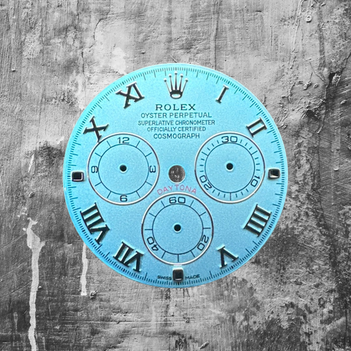Custom Blue Roman Dial For Rolex Daytona - Cal 4130 (Silver) | Chrono65
