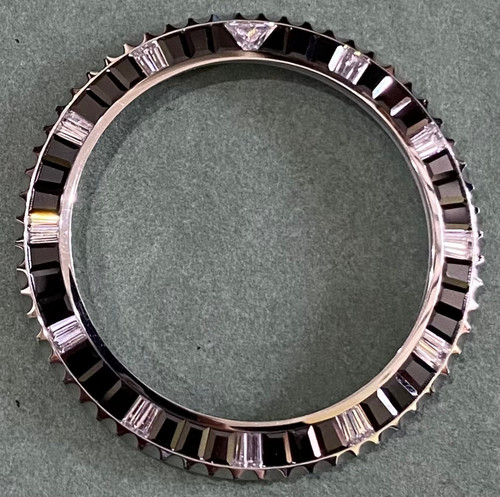 Custom Bezel For 40mm Submariner With Lab Grown Black Diamond & CZ ...