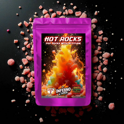 Hot Rocks-superhot exploding candy | Inferno Candy Co's Fiery Pop Rocks
