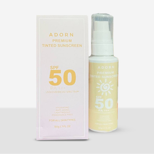 ADORN PREMIUM TINTED SUNSCREEN SPF50 50G | GoNGlowUAEPH