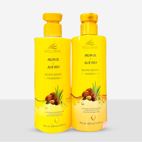 WELL HAIR ARGAN OIL & ALOE VERA (SHAMPOO & CONDITIONER) | GoNGlowUAEPH