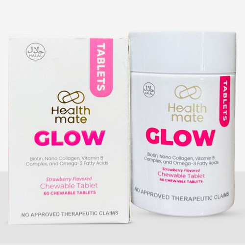 HEALTHMATE GLOW STRAWBERRY FLAVORED 60 CHEWABLE TABLETS | GoNGlowUAEPH