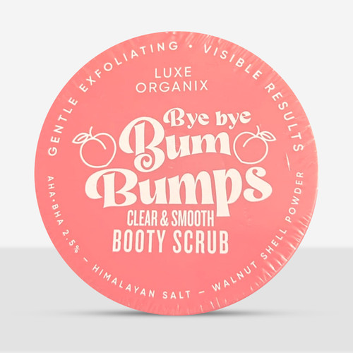 LUXE ORGANIX BYE BYE BUM BUMPS CLEAR & SMOOTH BOOTY SCRUB | GoNGlowUAEPH