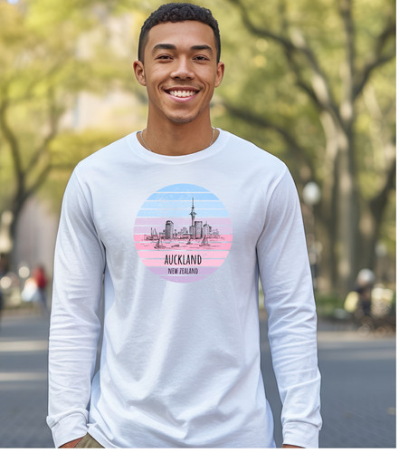 Auckland New Zealand Long Sleeve Crew Neck | Blu Design Studio