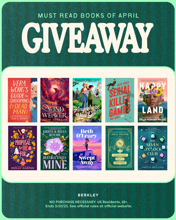 Enter the Must Read Books of April Giveaway!