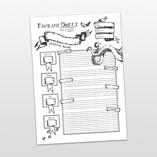 D&D "A Familiar Problem" Character Sheet *PDF DOWNLOAD* Fillable ...