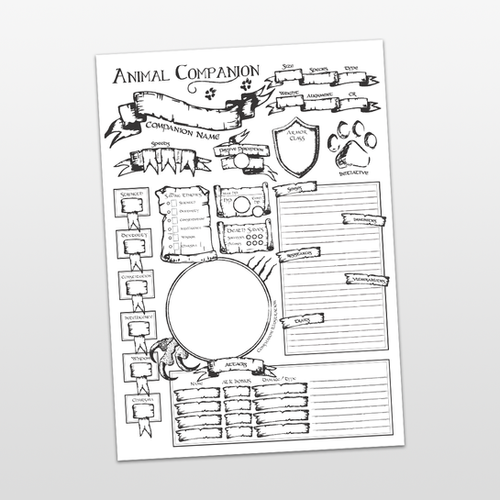 D&D Animal Companion Character Sheet *PDF DOWNLOAD* Fillable ...