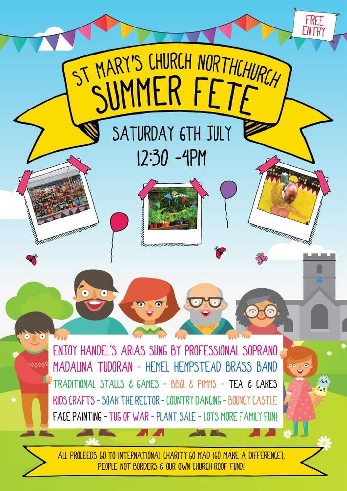 St Mary’s Church Summer Fete - Saturday 6th July from 12.30 until 4pm