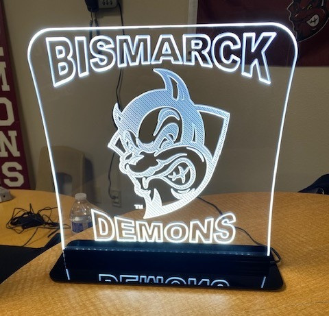 LED desk sign | Bismarck Demon Den O