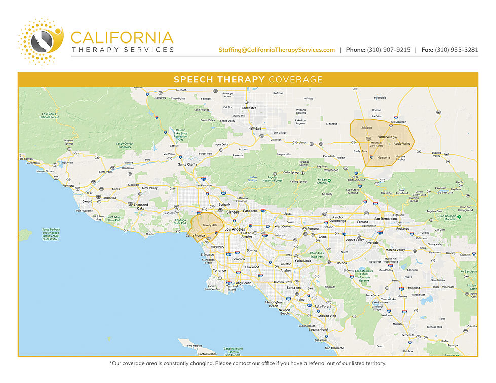 Coverage Maps | Home Health Therapy | California Therapy Services