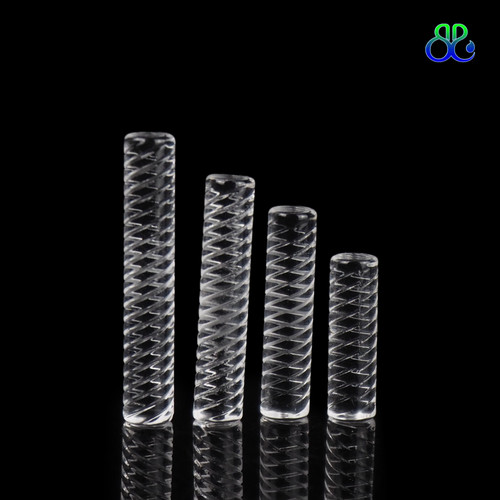 Solid Spiral engraved Quartz pillar | Bahbong Glass Store