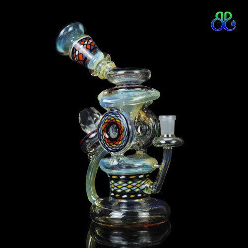 Sabai Glass | 10Inches Fillachello & Silver Fume Recycler with Faceted ...