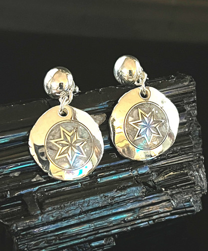 Cherokee Tribal Earrings with Mankiller Pearl Shell Inlay | Cherokee ...