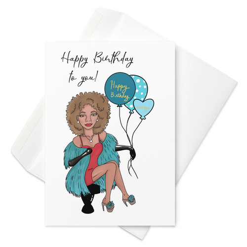 “Happy Birthday to you!” Fancy Woman Fashion Illustration Greeting Card ...