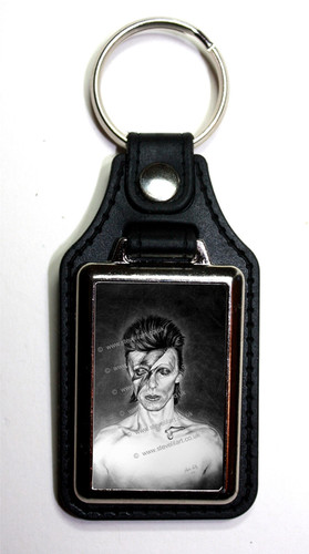 David Bowie - Aladdin Sane - Traditional Fob Key Ring | Stevelilart