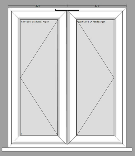 Upvc Casement Window 1200mm X 1200mm Or Below (WITH A FLY MULLION ...