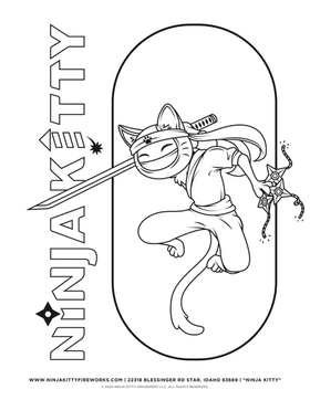kitty ninja coloring pages