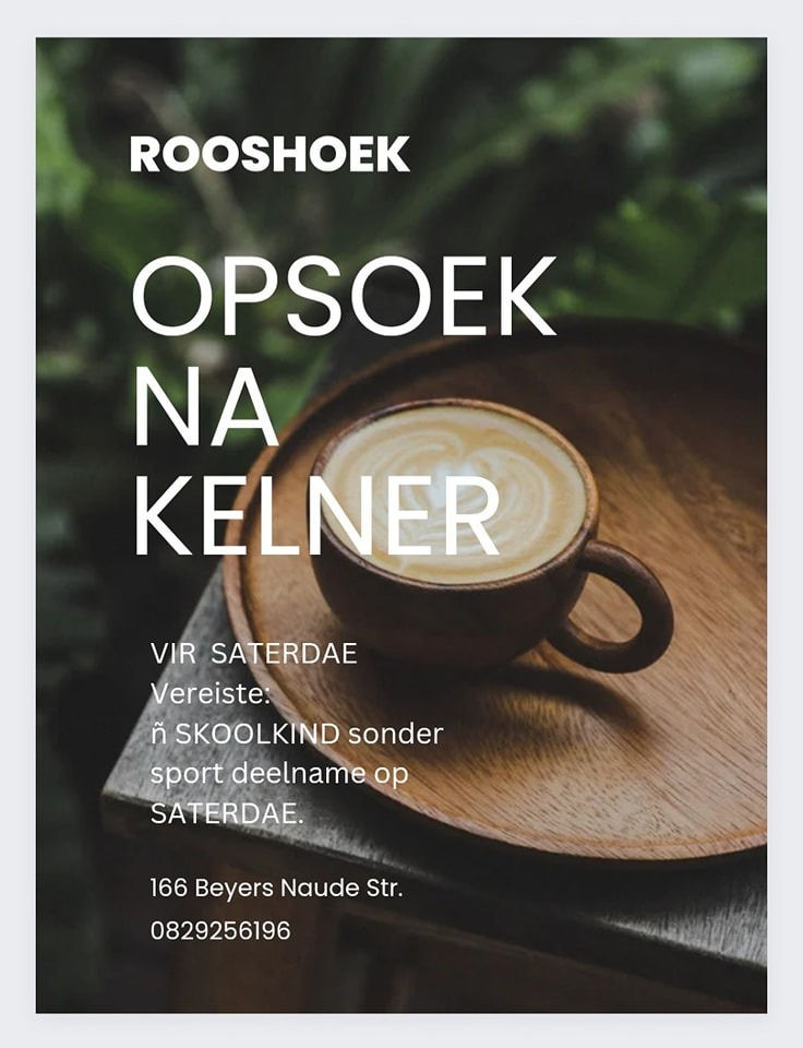 Kelner werk op Saterdae vir n Skoolkind. | The Go-To Guy