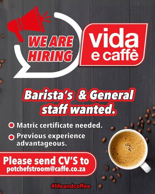Barista and General staff wanted at vida e caffe | The Go-To Guy