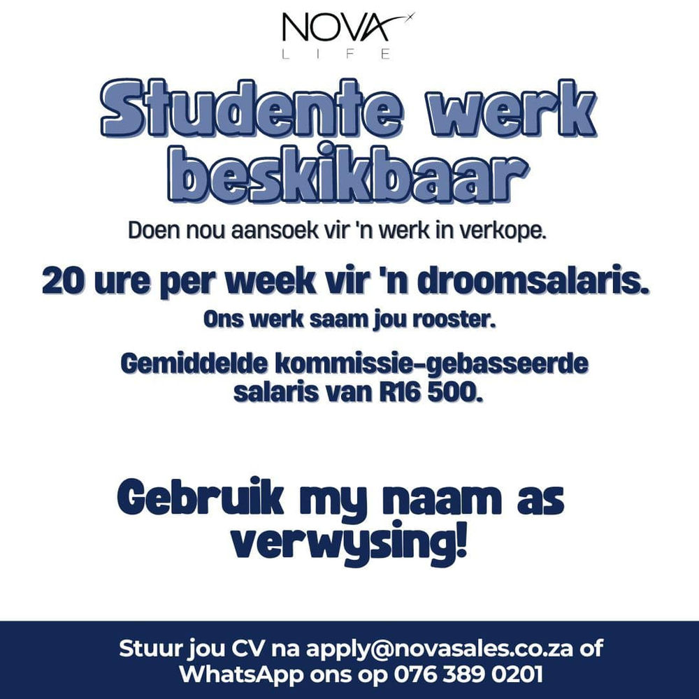Studente Werk Beskikbaar by Nova Life | The Go-To Guy